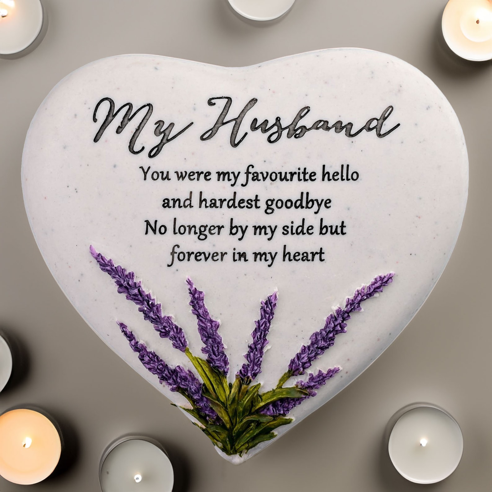 Memorial Stone for My Husband - My Husband Grave Stone - Heart Shaped ...