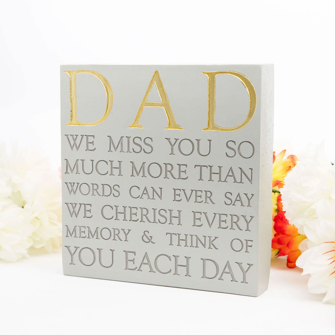 Memorial Stone for Dad – Remembrance Grave Plaque - Etsy