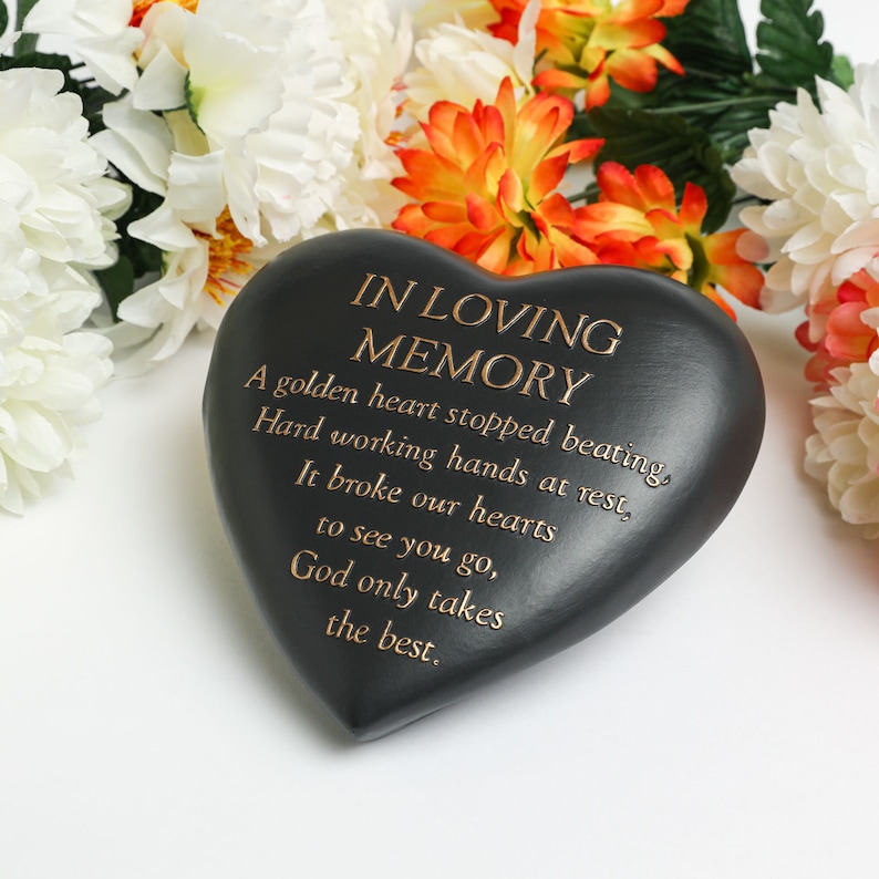 In Loving Memory Memorial Stone - in Loving Memory Grave Stone - Heart ...