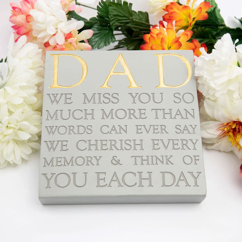 Memorial Stone for Dad – Remembrance Grave Plaque - Etsy