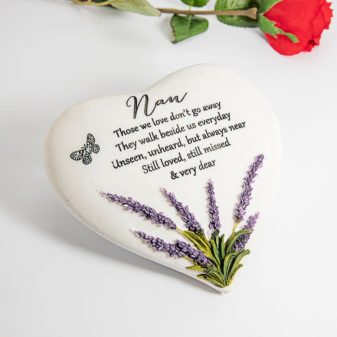 Memorial Stone for Nan - Nan Grave Stone - Heart Shaped Nan Memorial ...