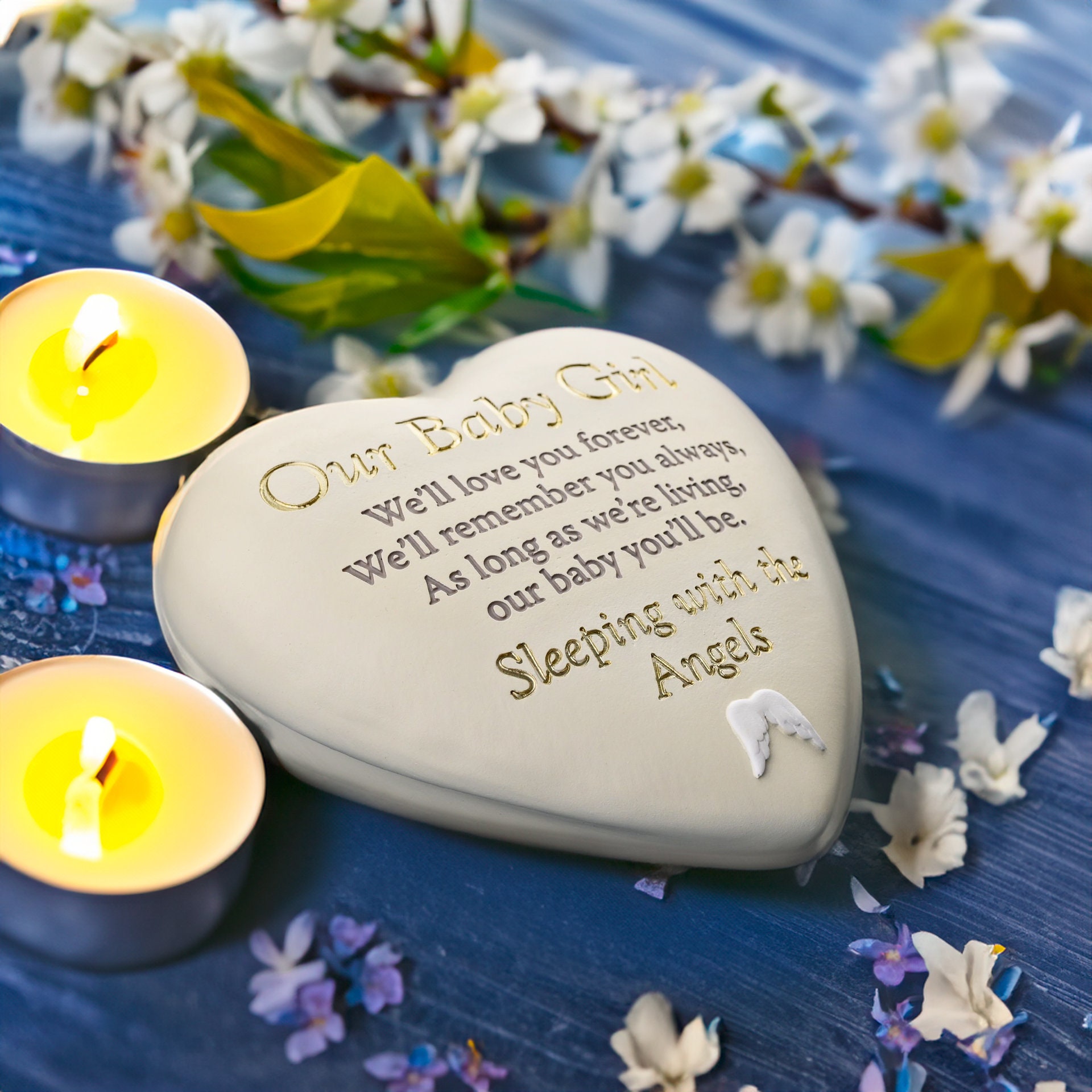 Baby Girl Memorial Stone – Heart-shaped Remembrance Plaque - Etsy
