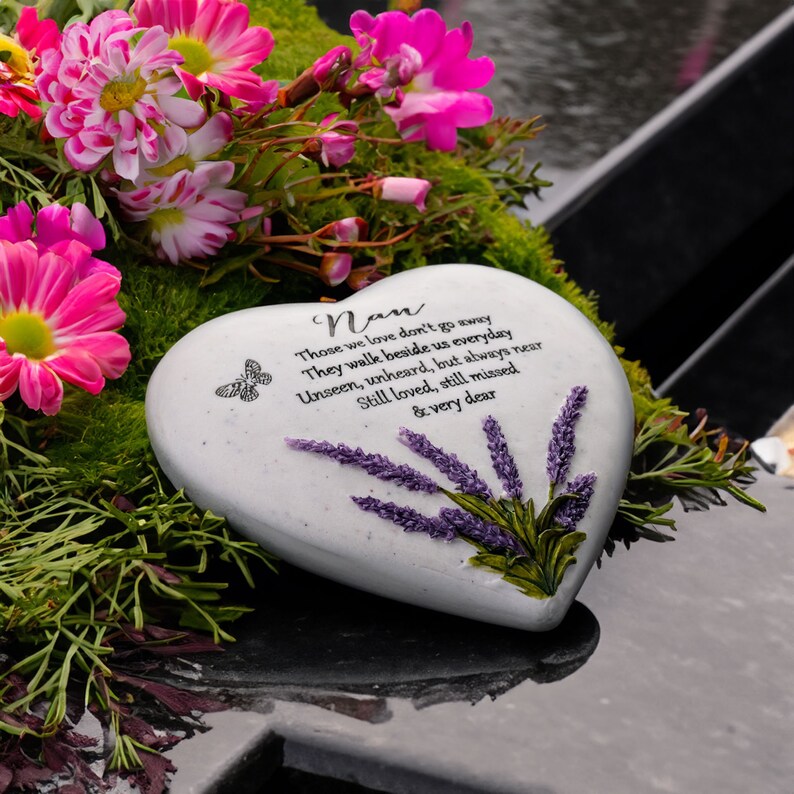 Memorial Stone for Nan - Nan Grave Stone - Heart Shaped Nan Memorial ...