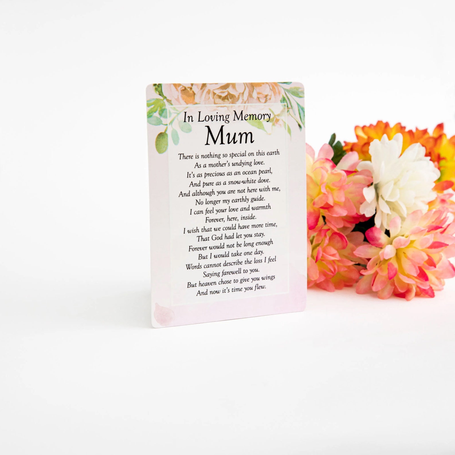 In Loving Memory Mum Memorial Card for Graveside - Weatherproof ...