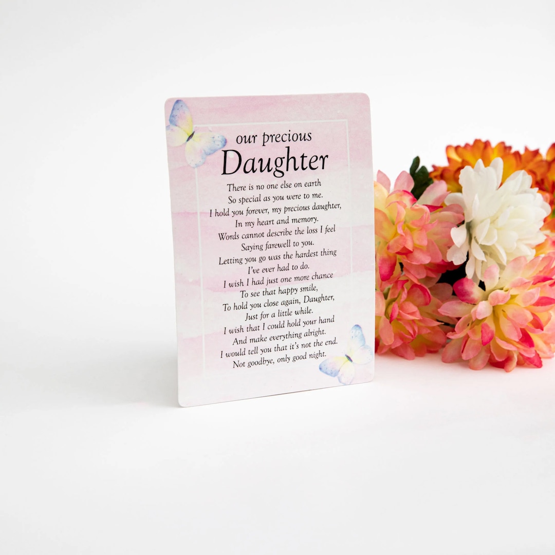 Daughter Memorial Card for Graveside - Weatherproof Graveside Memorial ...