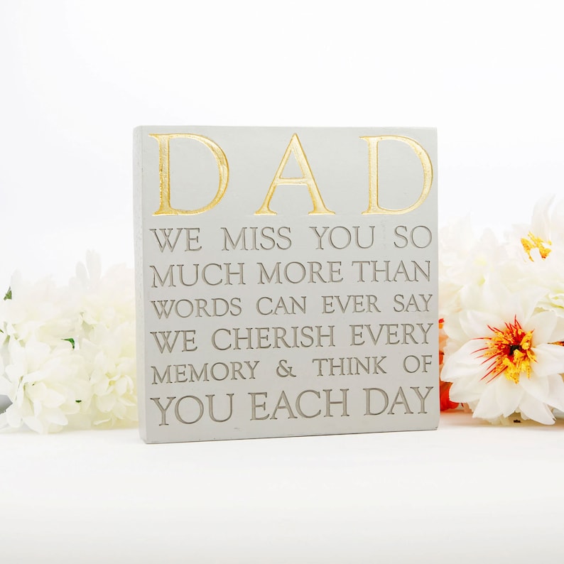 Memorial Stone for Dad – Remembrance Grave Plaque - Etsy