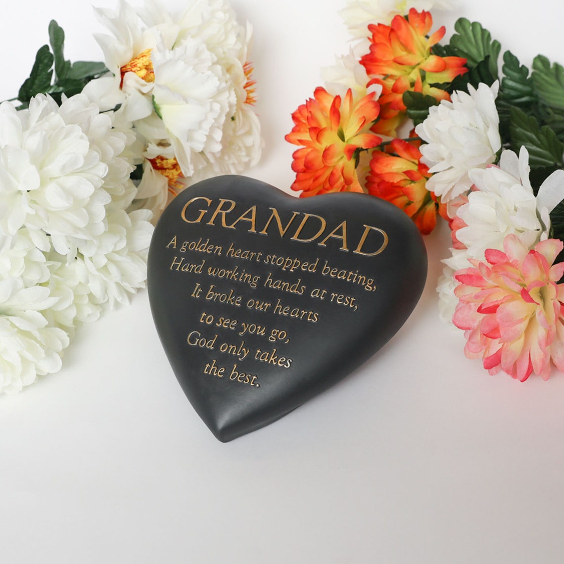 Grandad Memorial Stone - Heart Shaped Remembrance Plaque - Etsy