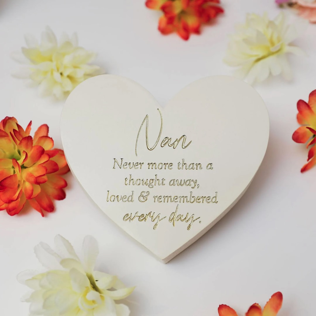 Heart Shaped Memorial Stone for Nan – Remembrance Gift - Etsy
