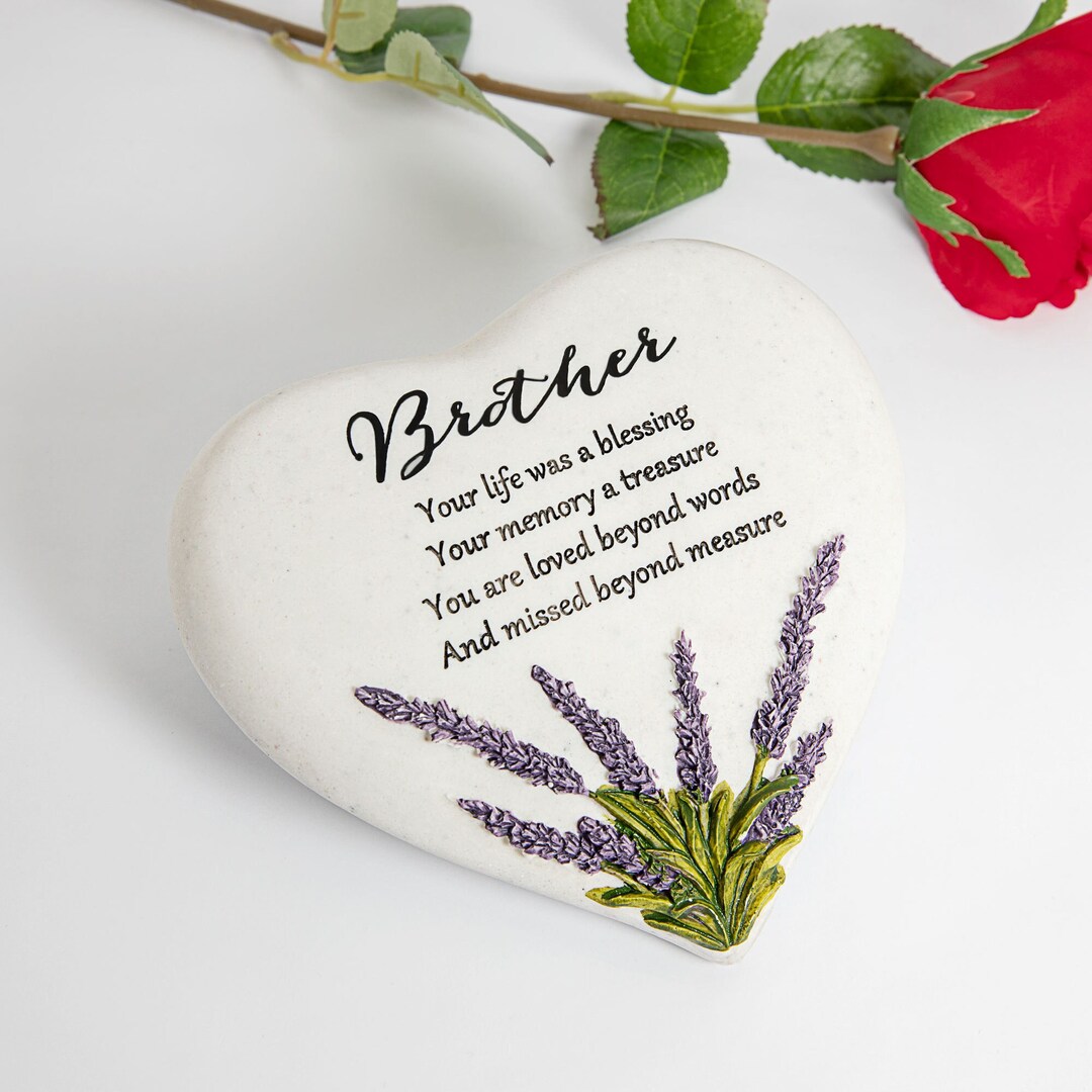Memorial Stone for Brother - Brother Grave Stone - Heart Shaped Brother ...