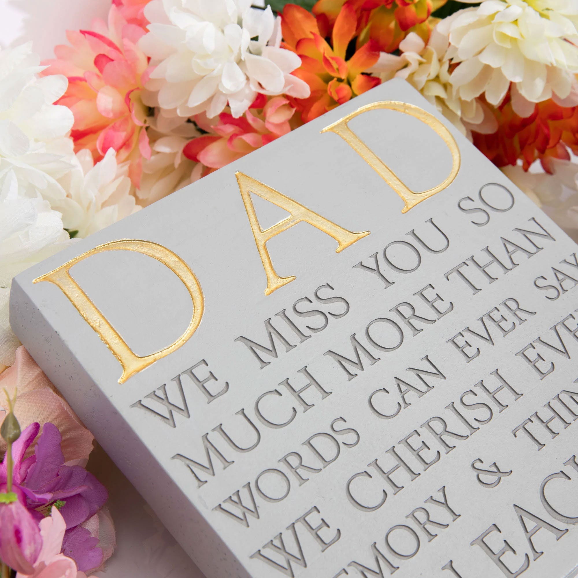 Memorial Stone for Dad - Dad Grave Stone - Dad Memorial Plaque ...