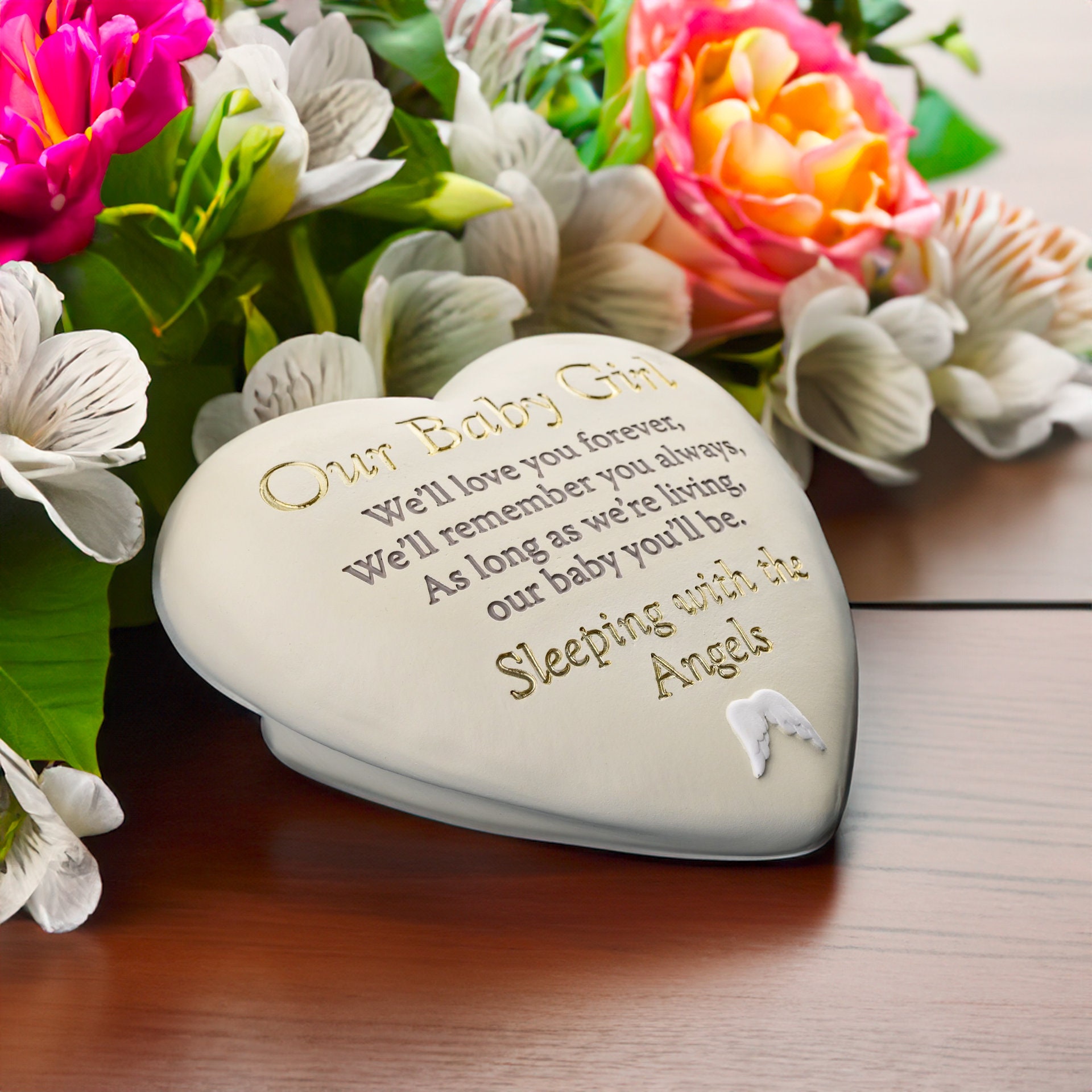 Baby Girl Memorial Stone – Heart-shaped Remembrance Plaque - Etsy