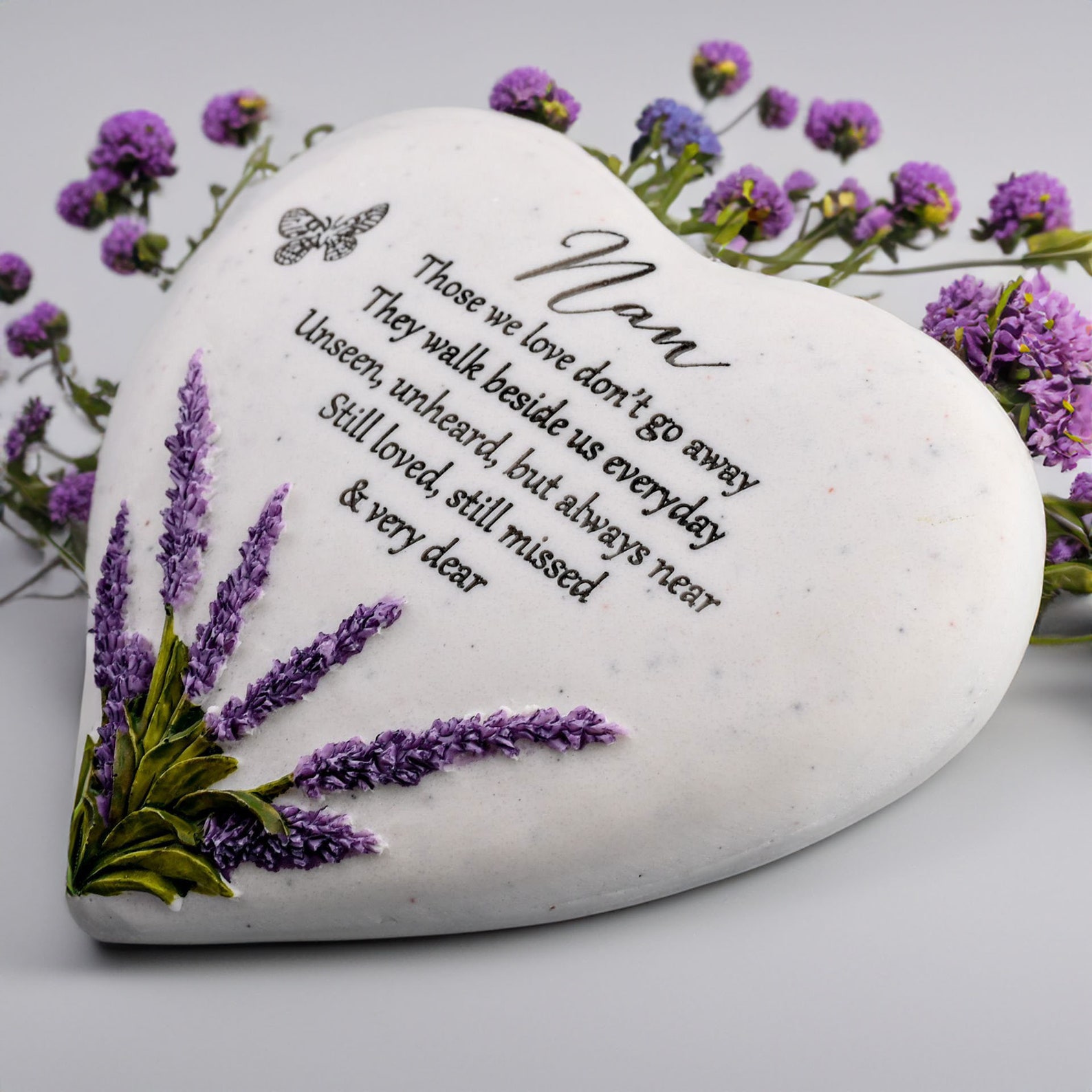 Memorial Stone for Nan - Nan Grave Stone - Heart Shaped Nan Memorial ...