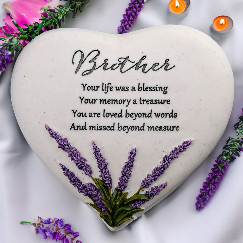 Memorial Stone for Brother - Brother Grave Stone - Heart Shaped Brother ...
