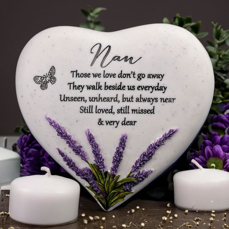 Memorial Stone for Nan - Nan Grave Stone - Heart Shaped Nan Memorial ...
