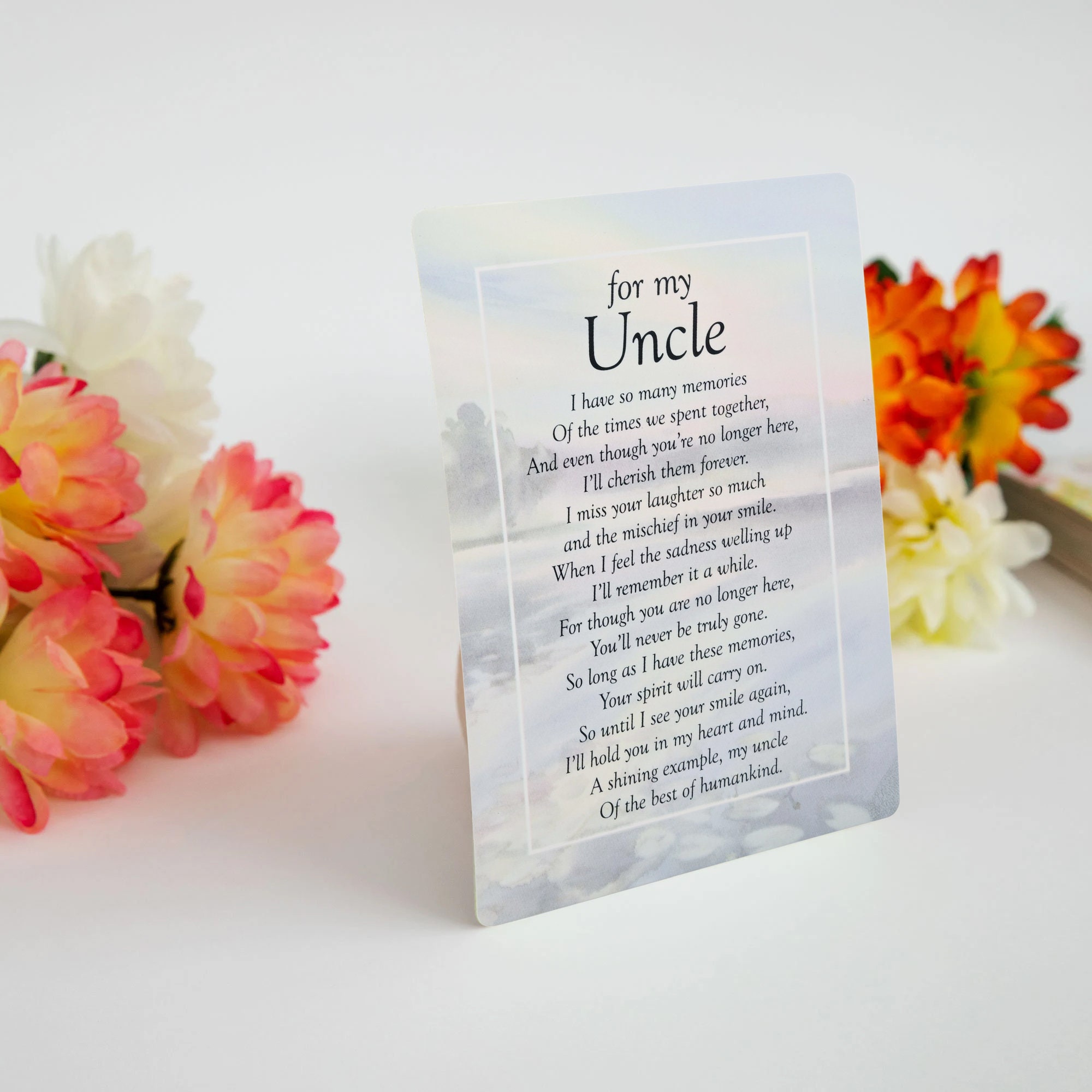 Uncle Memorial Card for Graveside - Weatherproof Graveside Memorial ...