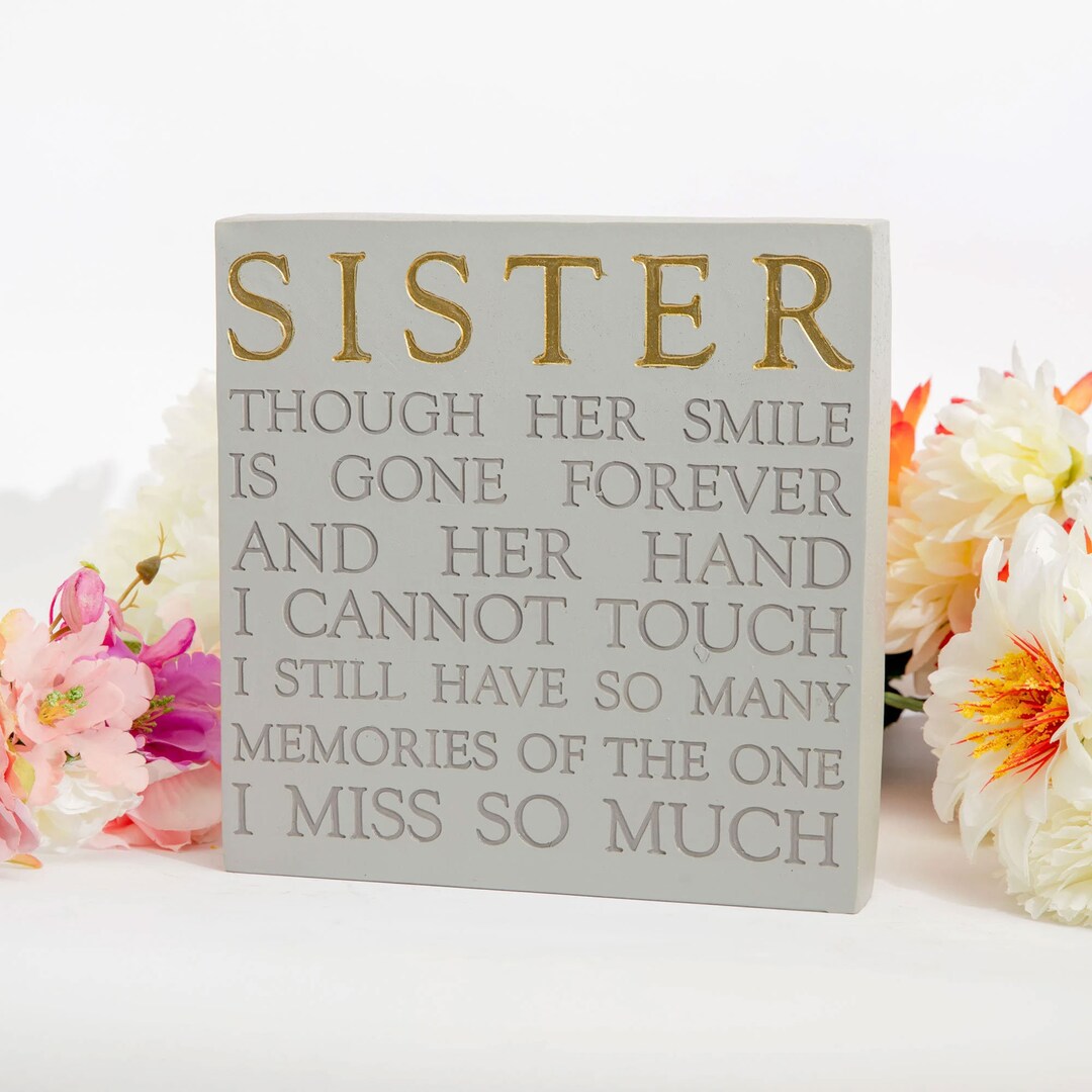 Memorial Stone for Sister - Sister Grave Stone - Sister Memorial Plaque ...