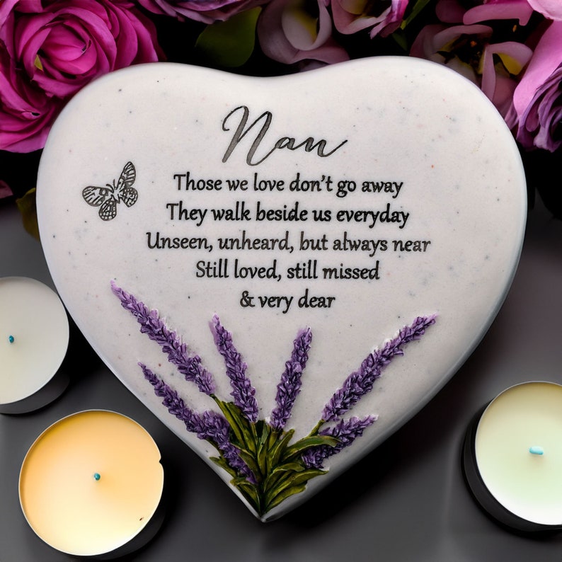 Memorial Stone for Nan - Nan Grave Stone - Heart Shaped Nan Memorial ...