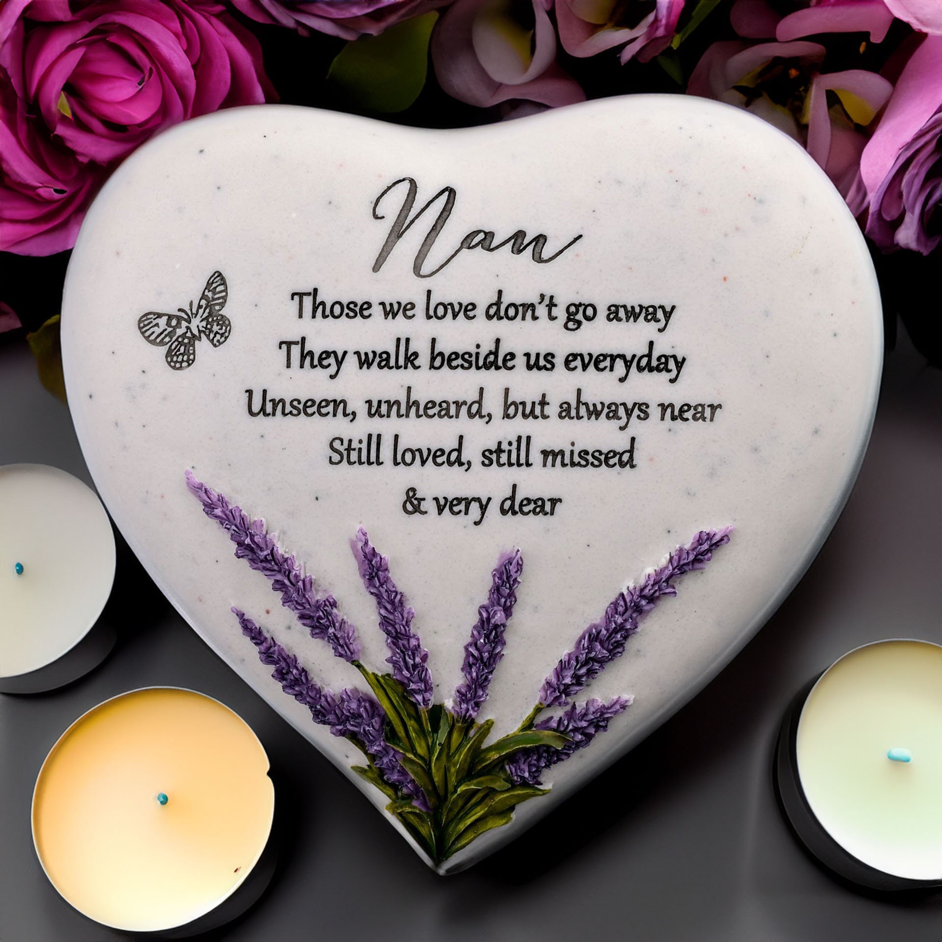 Memorial Stone for Nan - Nan Grave Stone - Heart Shaped Nan Memorial ...