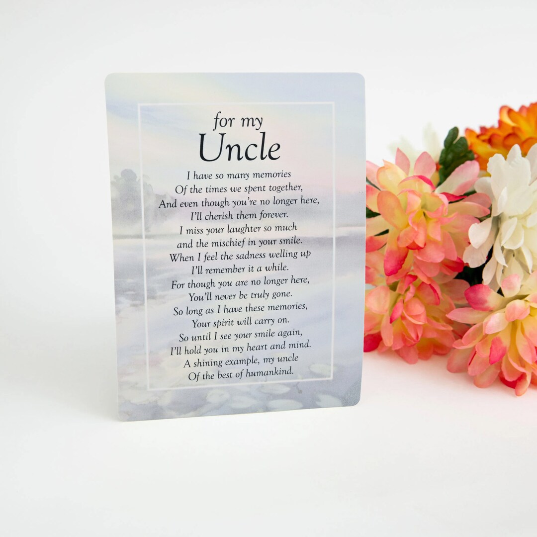 Uncle Memorial Card for Graveside - Weatherproof Graveside Memorial ...