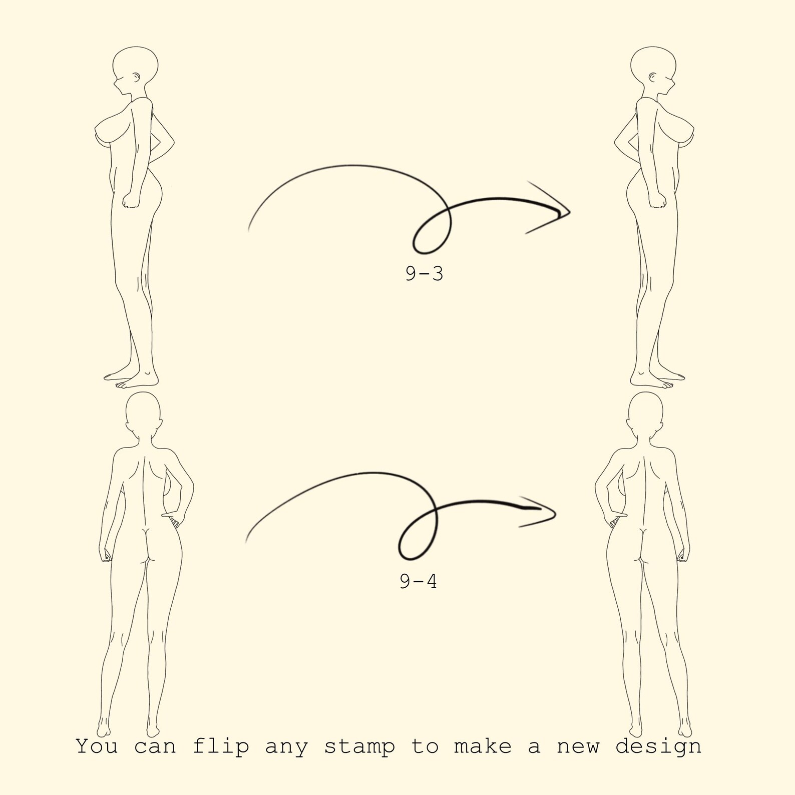 Four Views of Shape Procreate Stamps , Body Stamps - Etsy