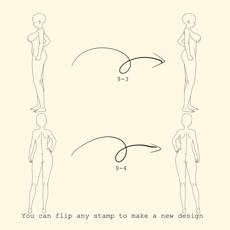 Four Views of Shape Procreate Stamps , Body Stamps - Etsy