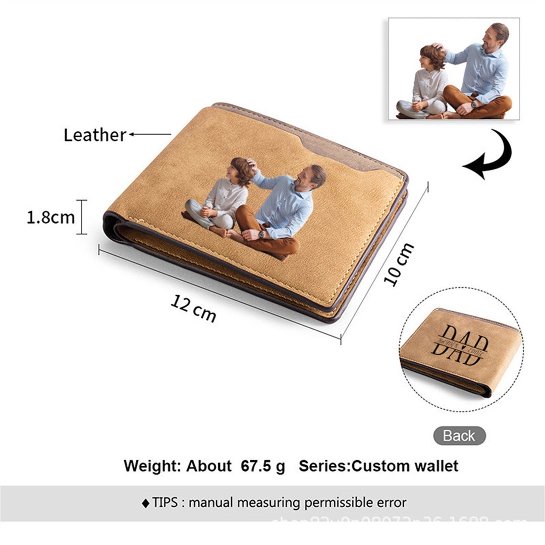 Personalized Father's Day Wallet Gift, Custom Engraved Picture Leather ...
