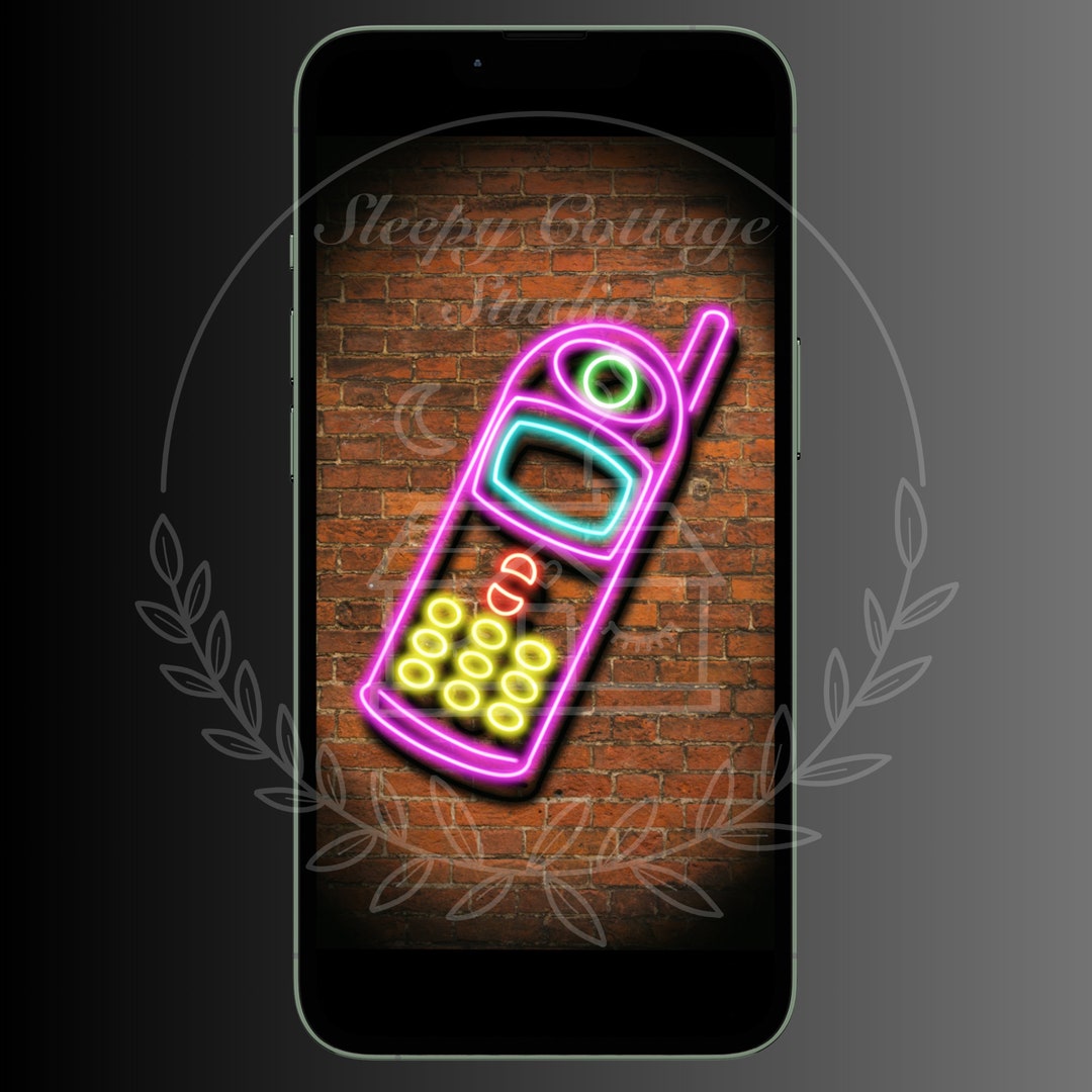 Neon Sign 90s Style Mobile Phone Design Phone Wallpaper Digital ...