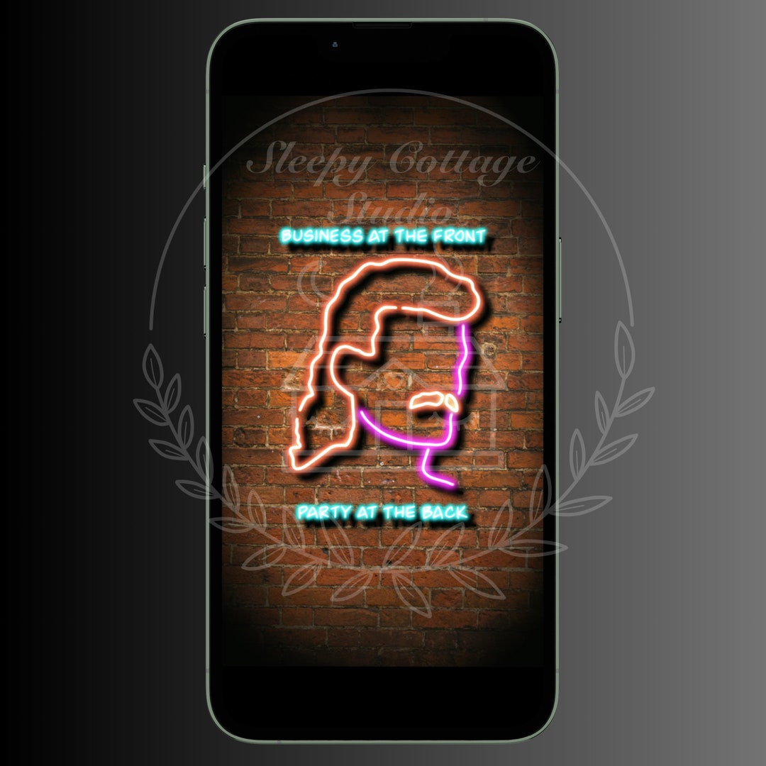 Neon Sign Quirky Gen X Mullet Funny Phone Wallpaper Digital Download - Etsy