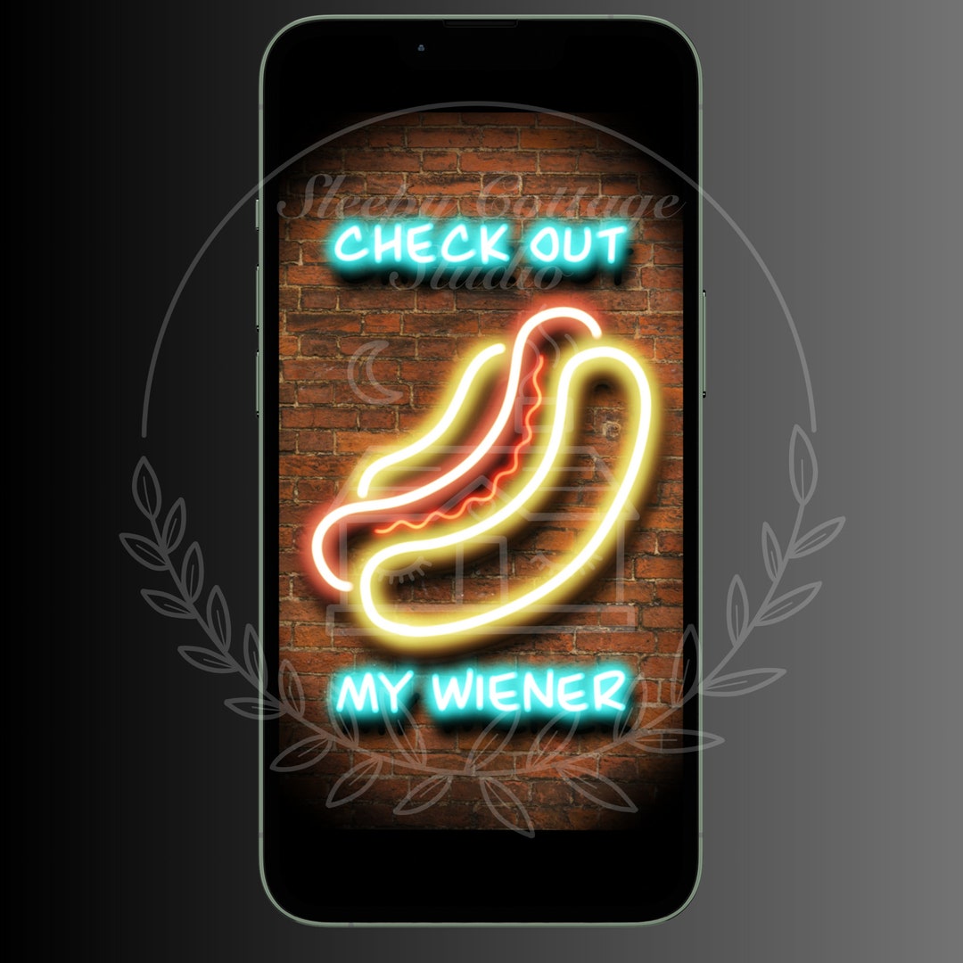 Neon Sign Quirky and Funny Hot Dog Phone Wallpaper Digital Download - Etsy