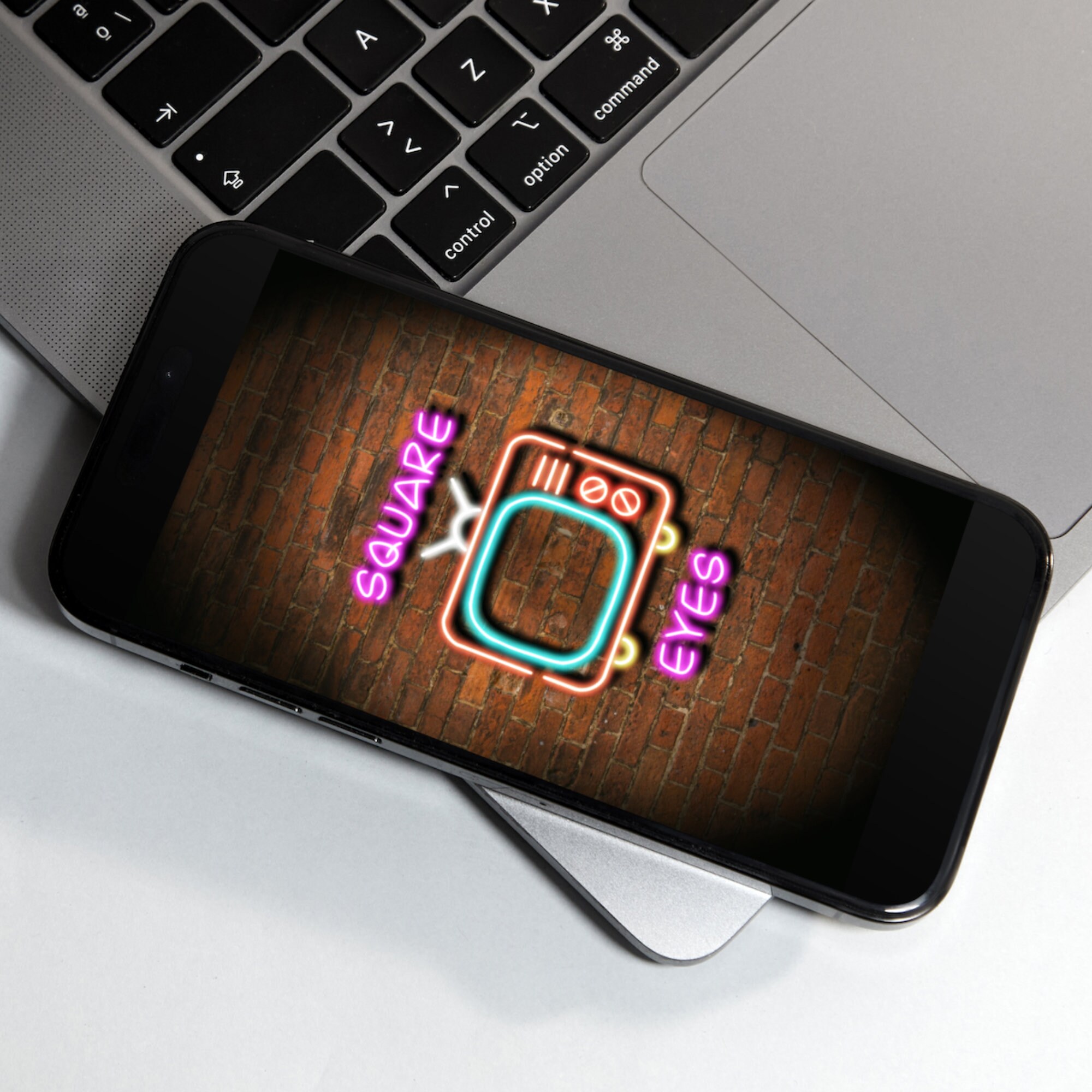 Neon Sign Retro TV Phone Wallpaper Digital Download - Etsy