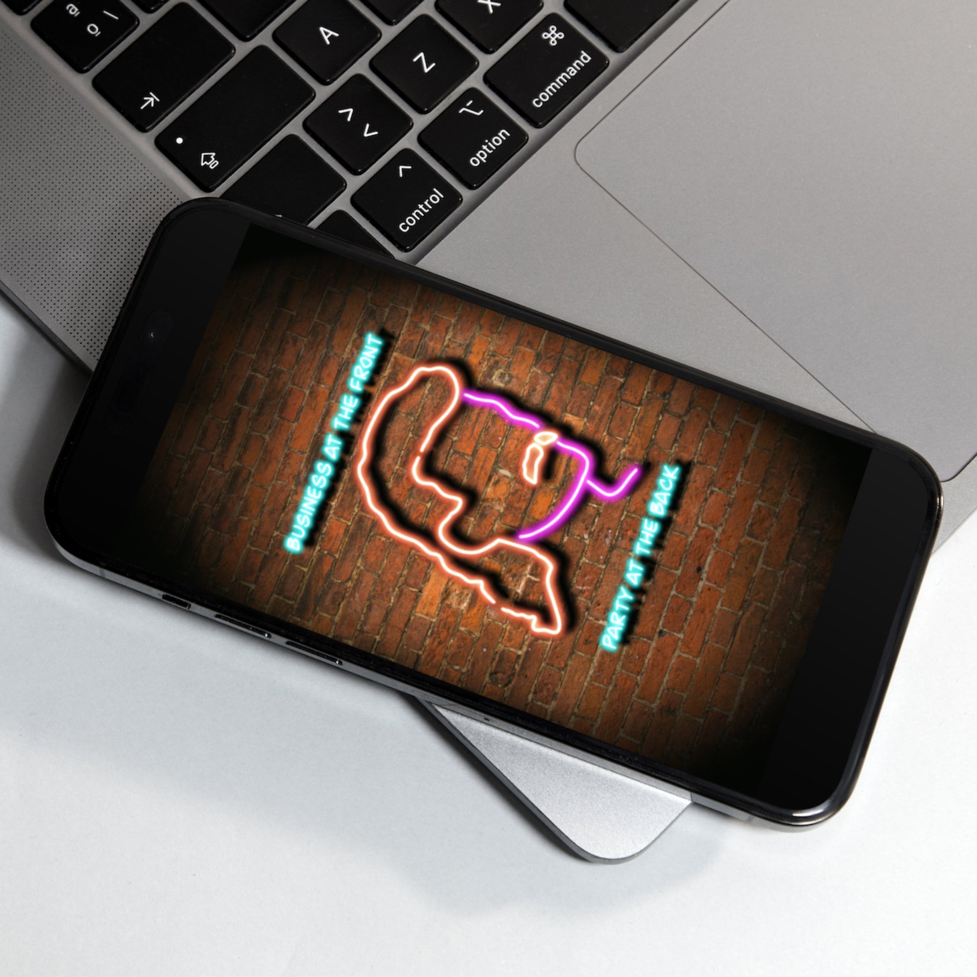 Neon Sign Quirky Gen X Mullet Funny Phone Wallpaper Digital Download - Etsy
