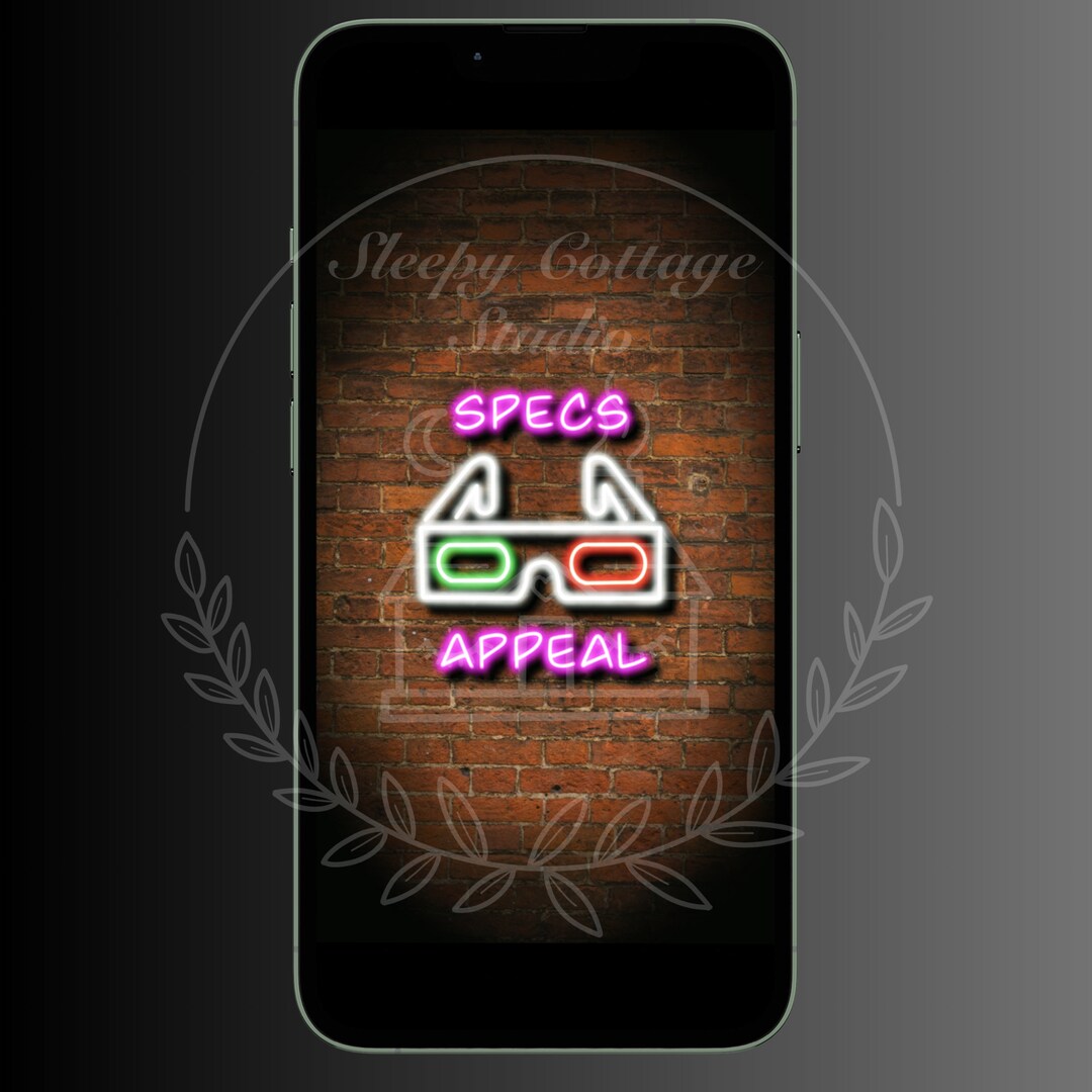 Neon Sign 3D Specs Gen X Phone Wallpaper Digital Download - Etsy