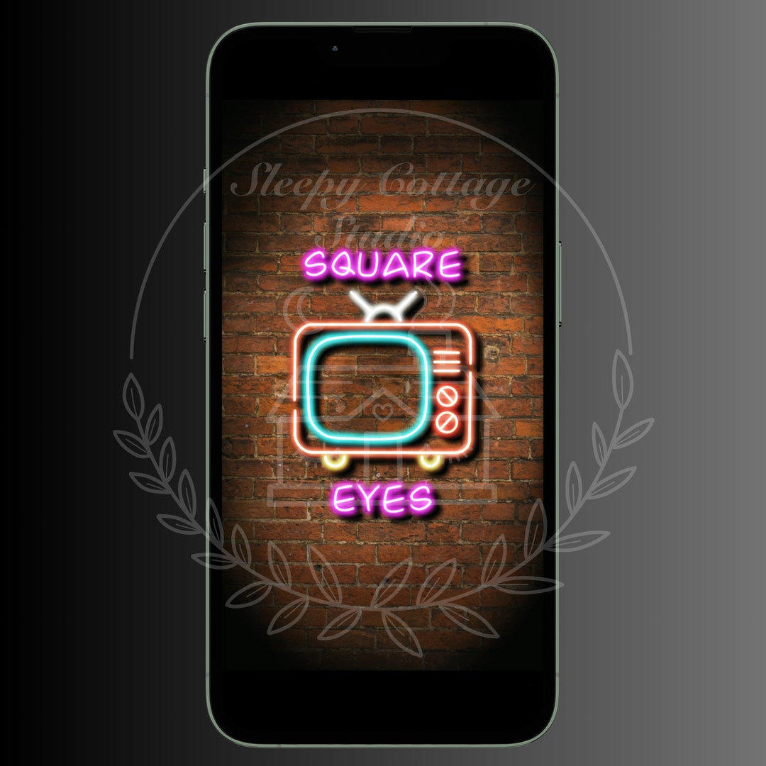 Neon Sign Retro TV Phone Wallpaper Digital Download - Etsy