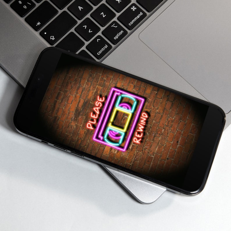 Neon Sign Gen X VHS Video Tape Phone Wallpaper Digital Download - Etsy