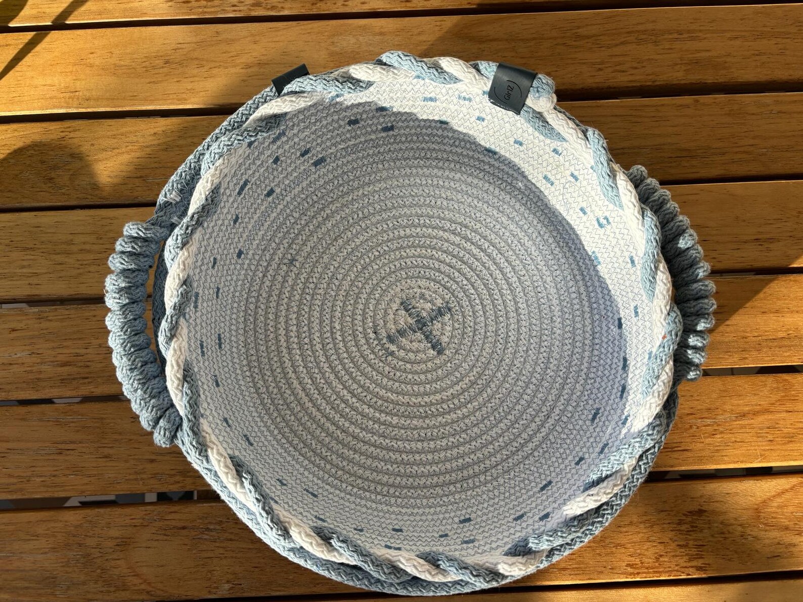 Set of 2 Pcs Organic Cotton Cord Baby Blue Round Organizer Basket for ...