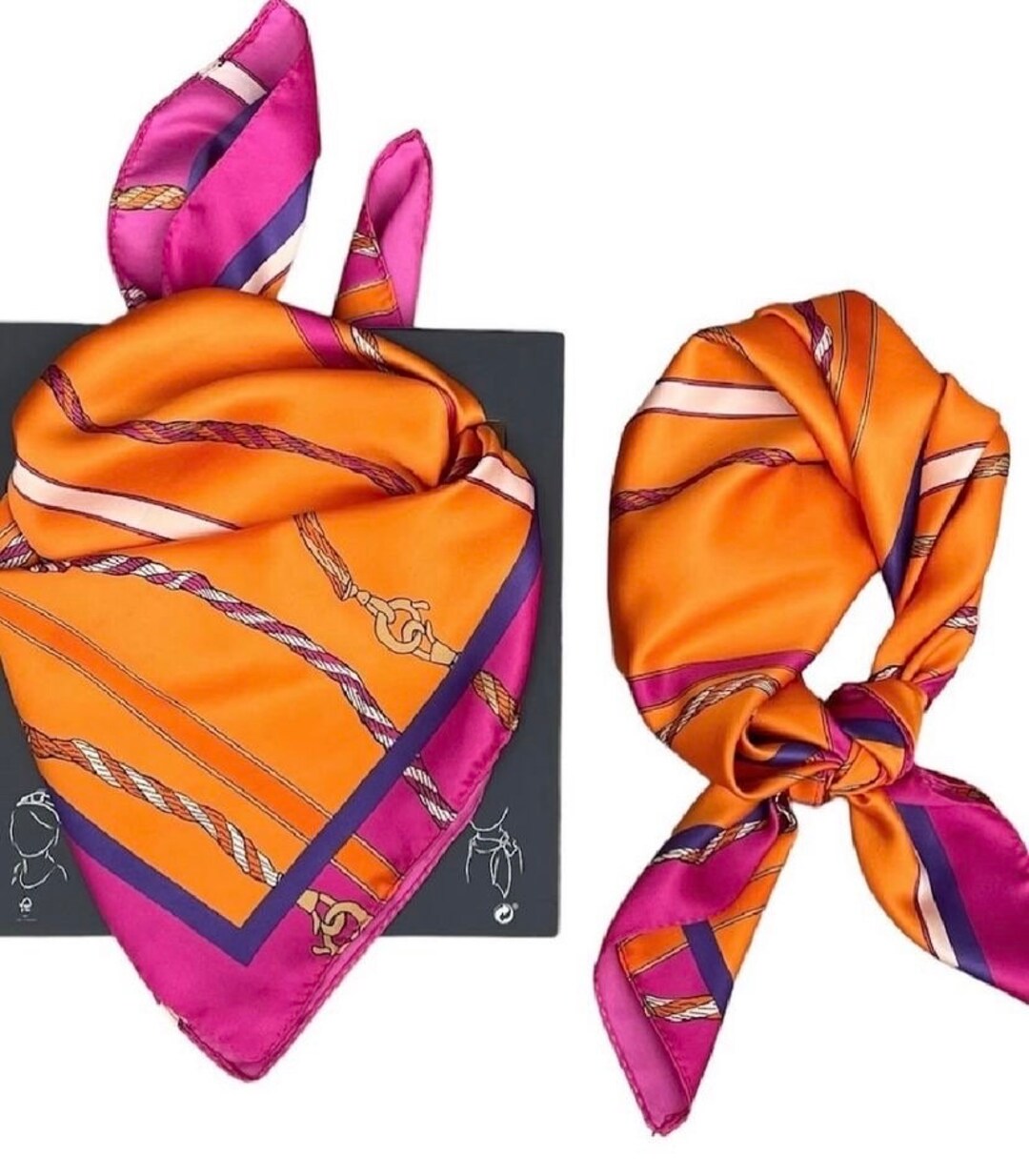 Luxurious 21-inch Silk Satin Scarf Elegant Pleated and Flat Options - Etsy