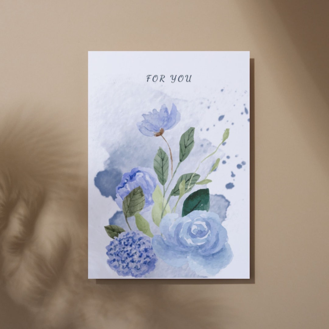 Flower Printable Card, Greeting Cards, Instant Digital Download, Print ...