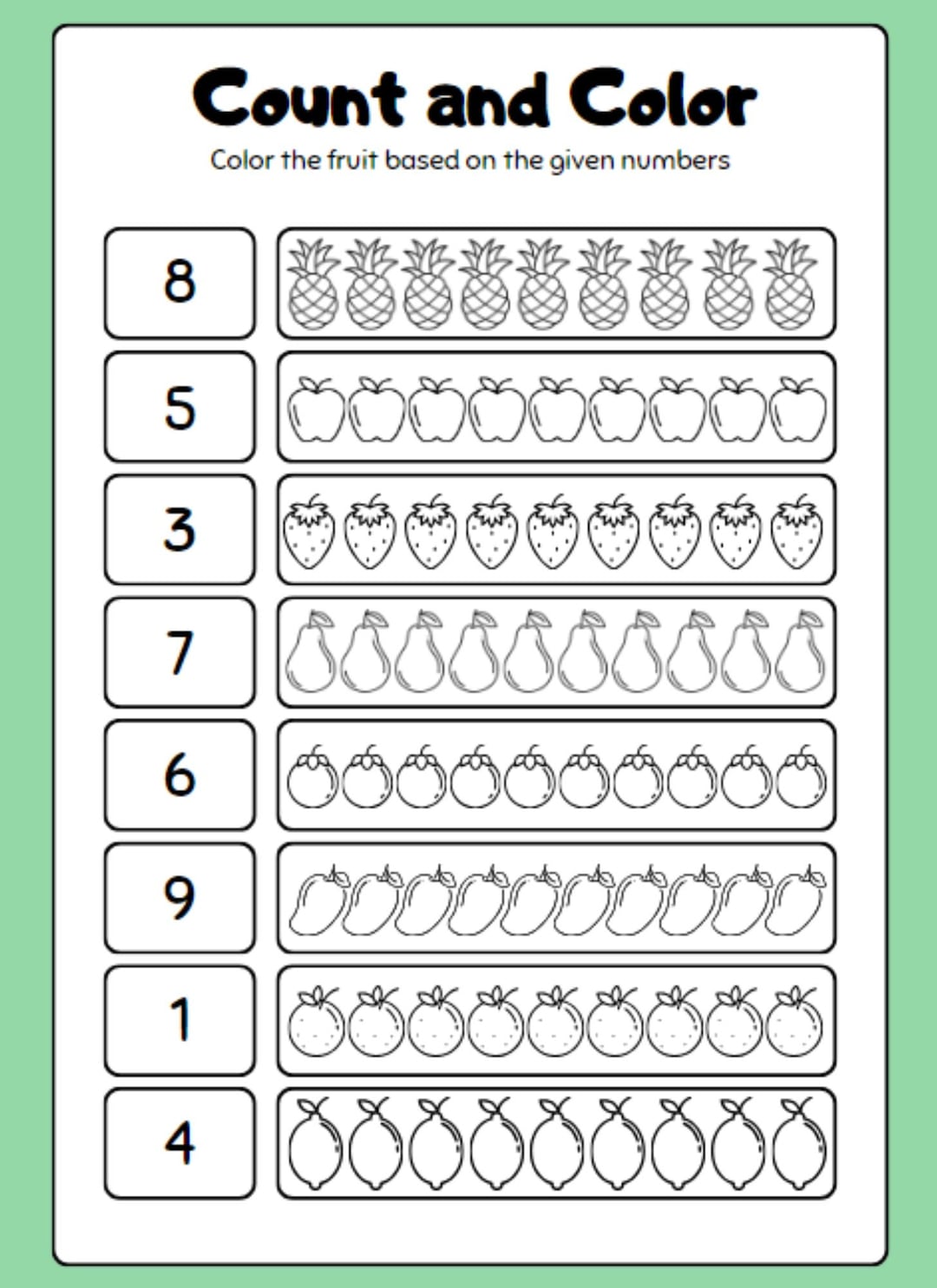Count and Color - Etsy