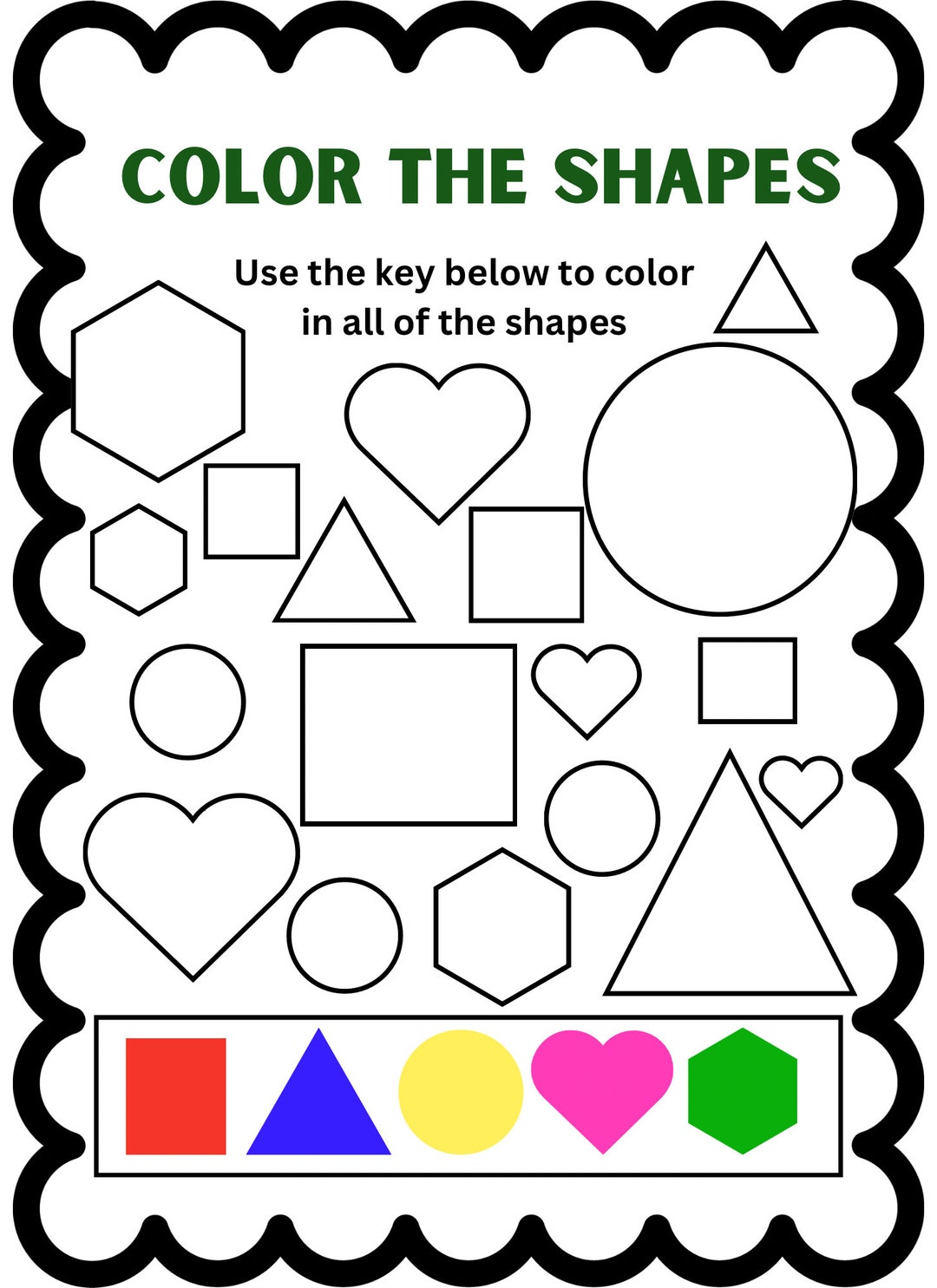 Color the Shapes - Etsy