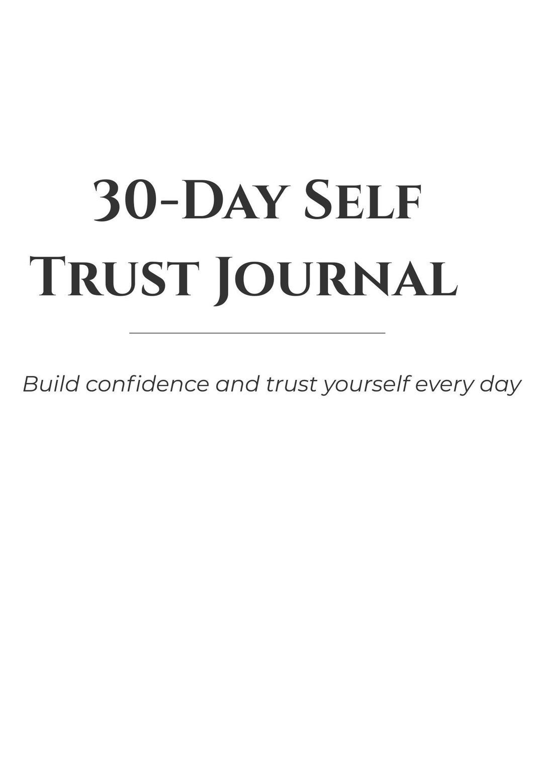 30-day Self Trust Journal - Build Confidence & Inner Strength - Etsy