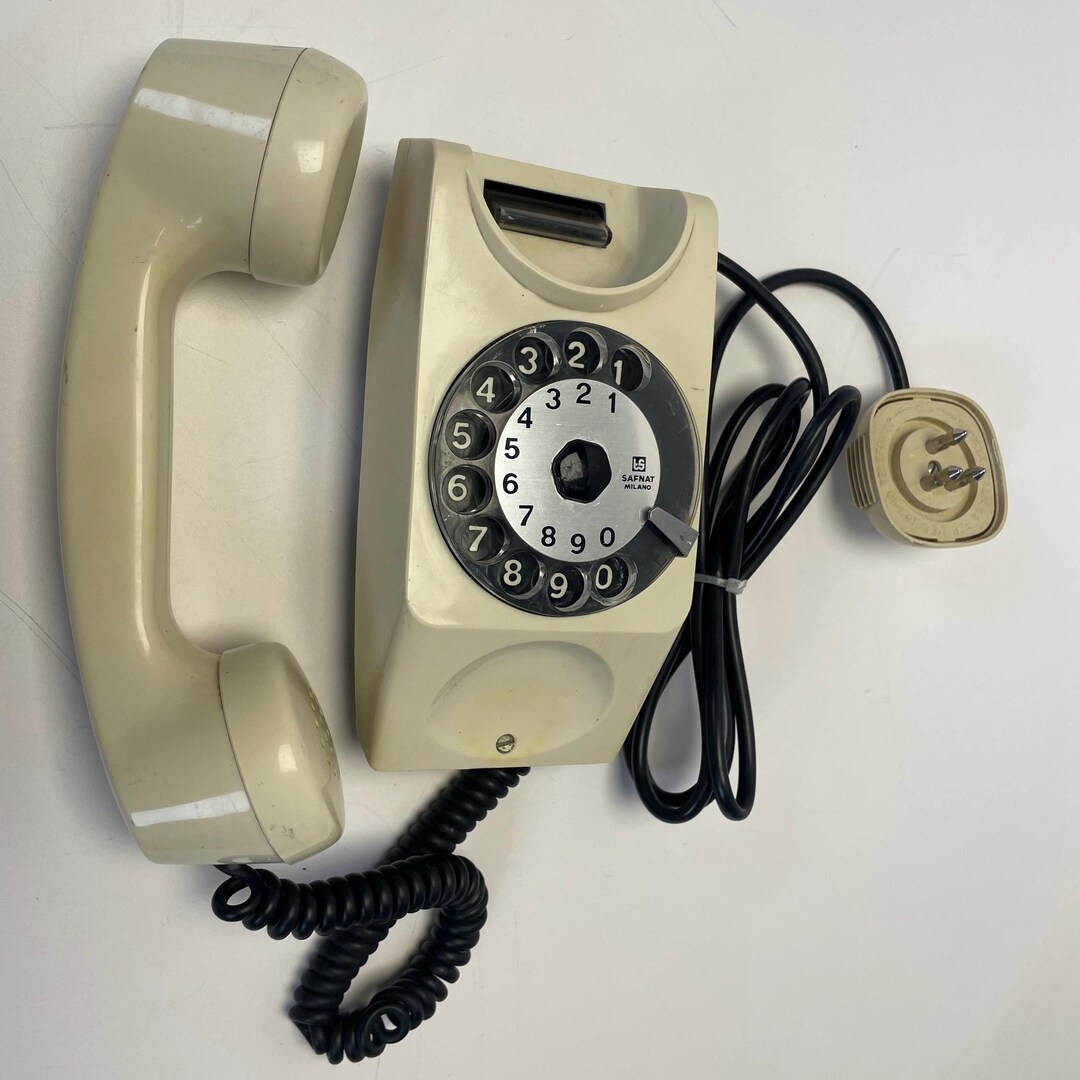 70s Classic White Bakelite Italian House Phone, Minimalistic Cream ...