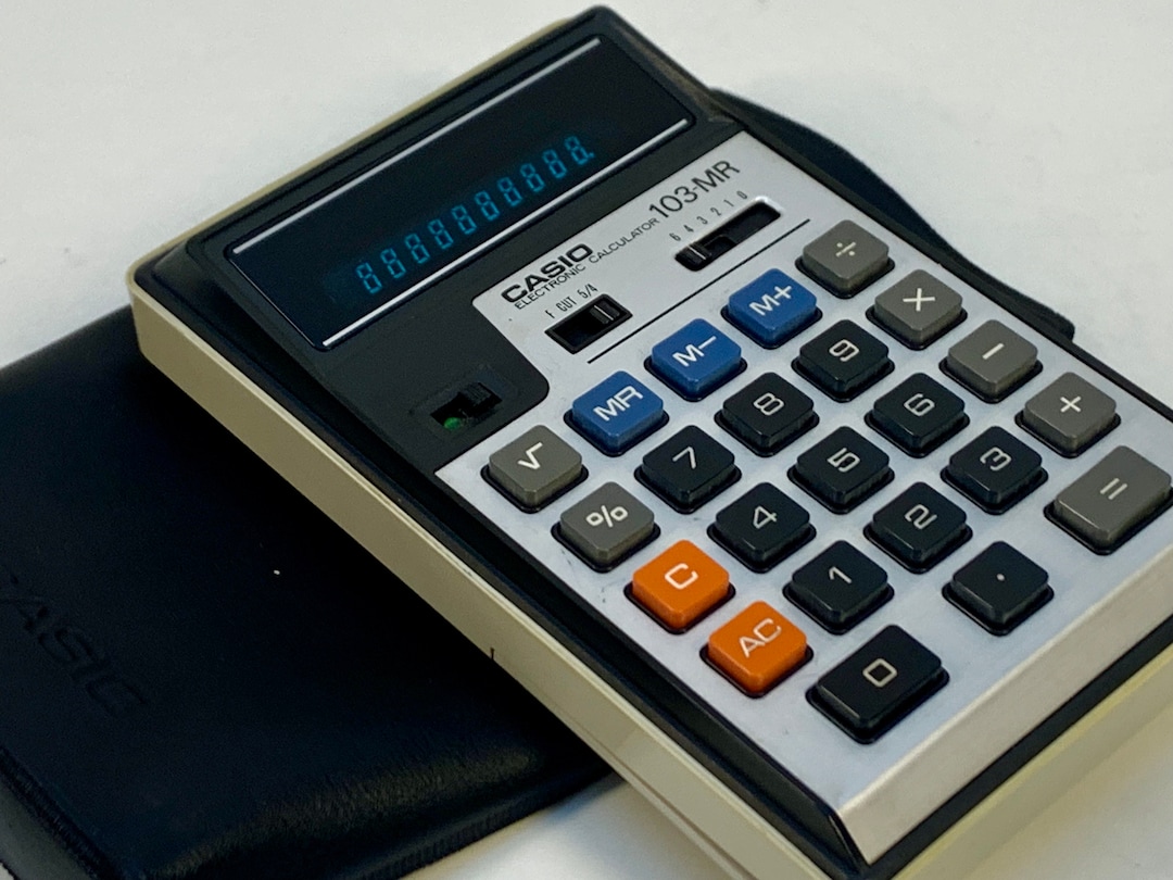 Classic 1974 Casio 103-MR Calculator Vintage Algebraic Precision, VFD ...