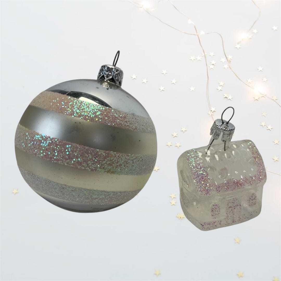 Iconic Vintage 50s German Christmas Ornaments Bundle, Glass Hand ...