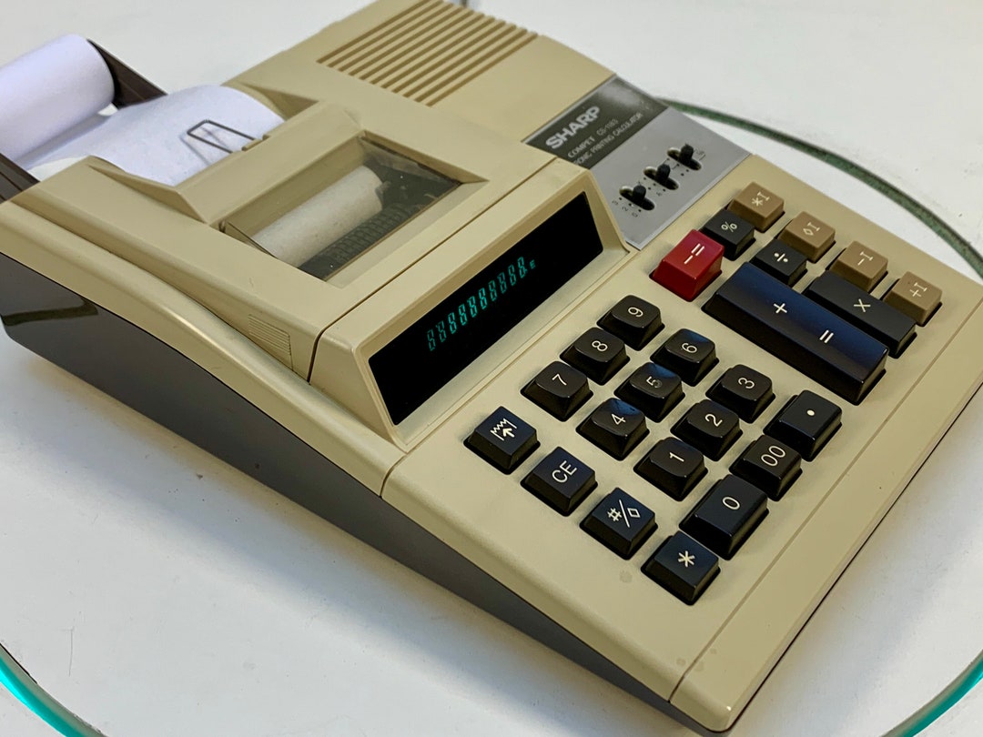 70s Sharp Compet CS-1183 Desktop Minimalistic Cream Vintage Calculator ...