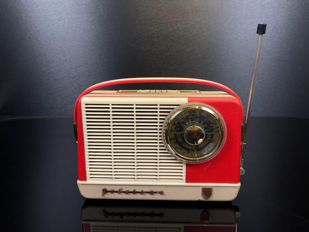 Red and Cream Vintage Aristona Radio, Retro Decorative Pop of Colour ...