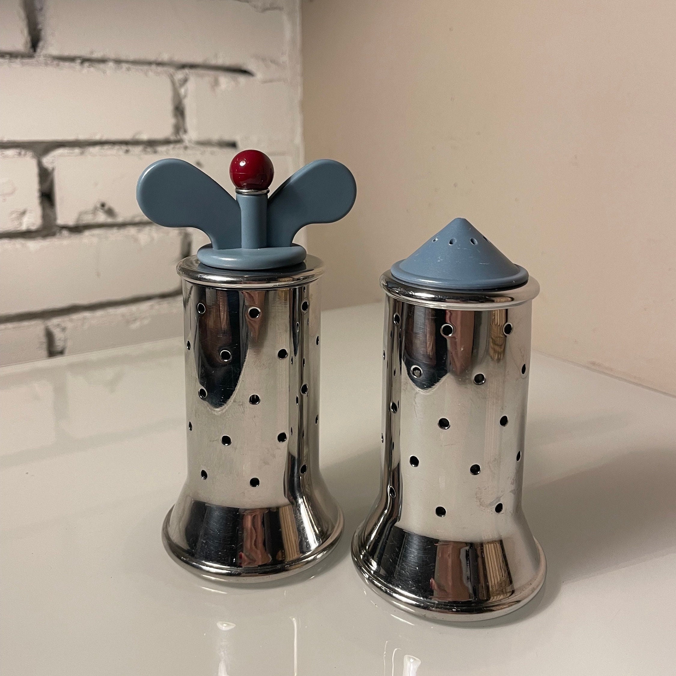 Alessi Vintage Salt and Pepper Shakers, Salt Castor, Pepper Mill ...