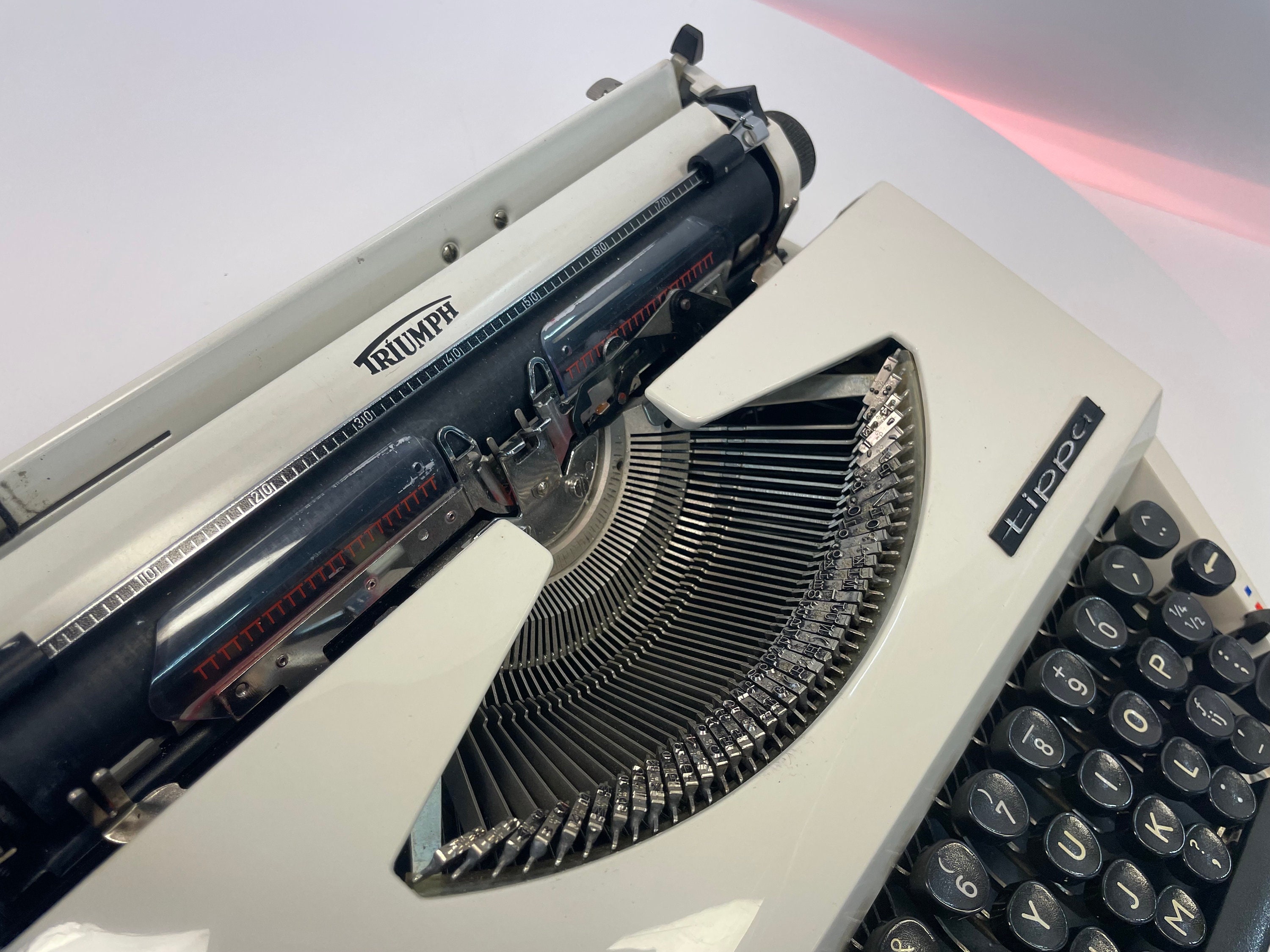 1970s Triumph Tippa, Retro Functional White Portable Typewriter, 70s ...