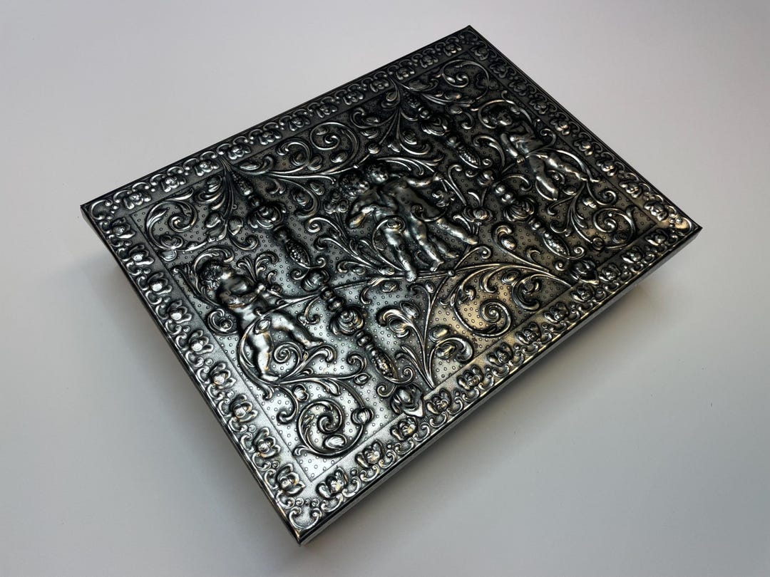 Beautiful Vintage Carved Steel Case With Biblical Motives, Storage ...