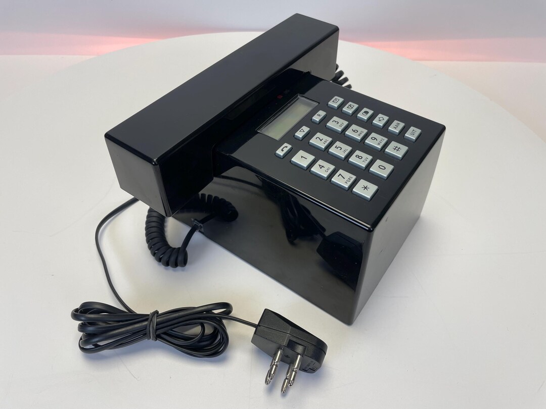 70s Vintage Primafoon Analogue Desk Telephone in Glossy Black, Retro ...