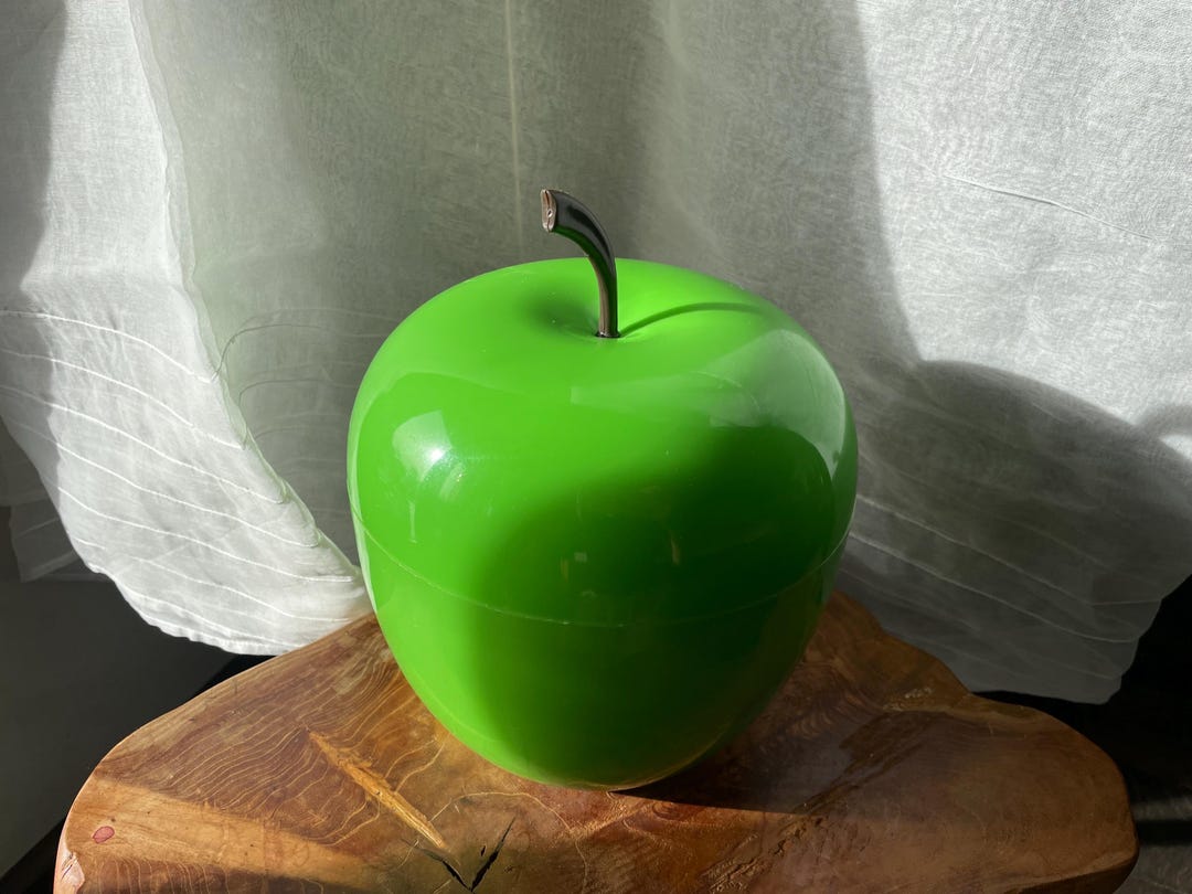 Vintage Green Apple Ice Box, Eye-catching Bright Juicy Green Luxury ...